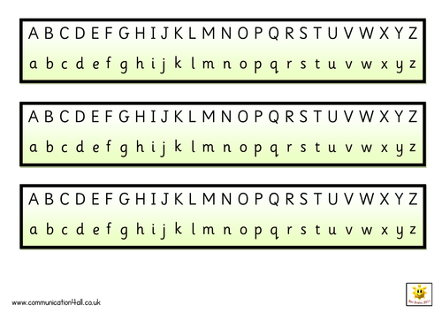 Simple Alphabet Strips (green) | Teaching Resources