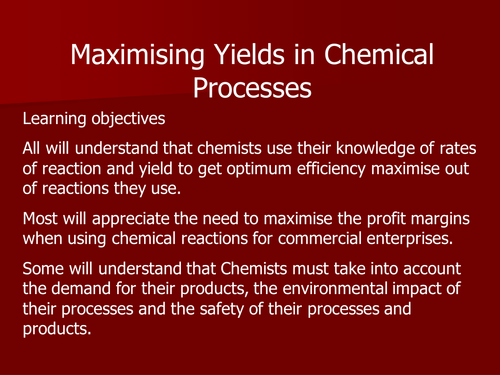 Maximising yields | Teaching Resources