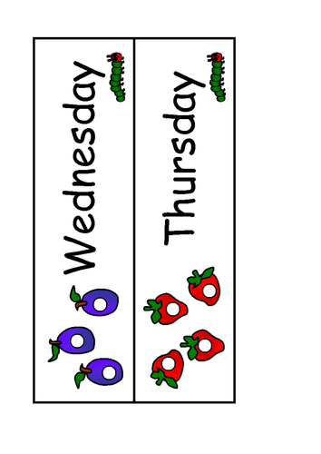 Hungry Caterpillar days of the week | Teaching Resources