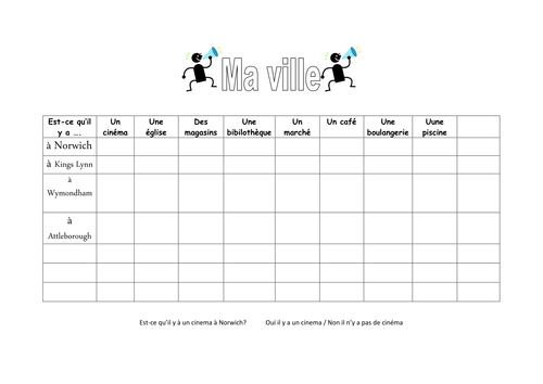 Speaking activity / grid to fill in | Teaching Resources