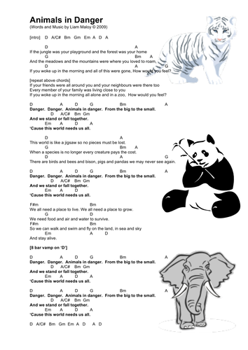 Endangered animals song - 'Animals in Danger' by johnnyraindrop ...