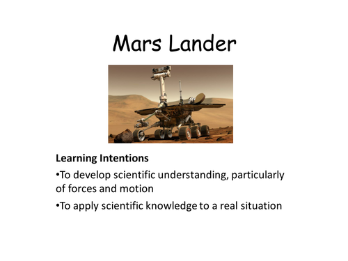 Mars Lander Lesson 1 | Teaching Resources