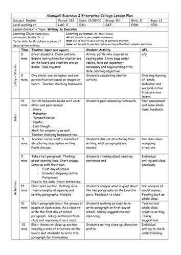 Lesson 7 - Writing to Describe | Teaching Resources