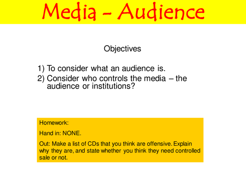 Media Studies - Concept of Audience Full lesson PP | Teaching Resources