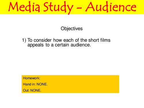 GCSE Media Studies ConCepts Audience Task | Teaching Resources