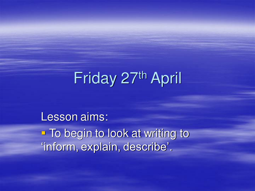 Descriptive Writing Lesson year 8 | Teaching Resources Descriptive Writing Lesson year 8 | Teaching Resources