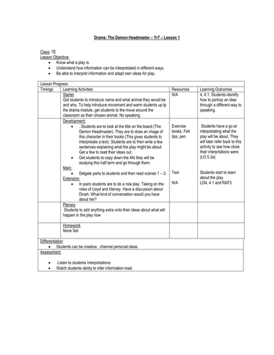 The Demon Headmaster - Lesson 1 | Teaching Resources