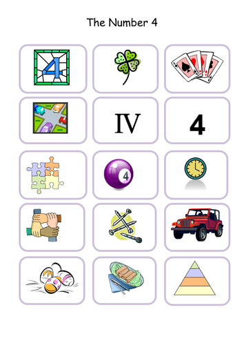 The number 4 | Teaching Resources