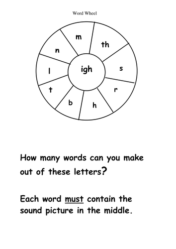 igh word wheel | Teaching Resources