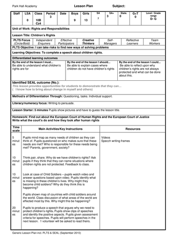 Children's Rights - Lesson 1 - Outline | Teaching Resources