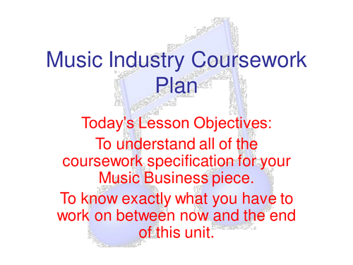 Music Business Coursework - Breakdown & Example | Teaching Resources