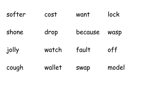 o words for mapping and word analysis | Teaching Resources