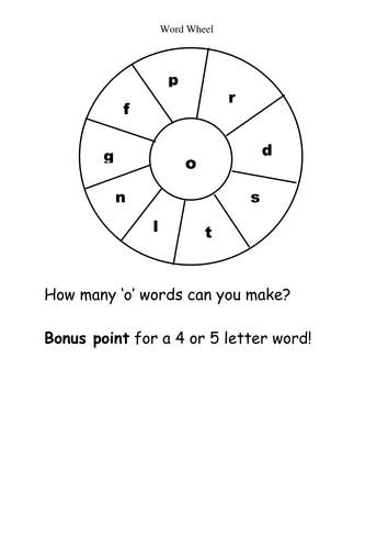 o word wheel | Teaching Resources
