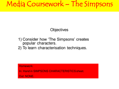 Simpsons Characterisation Full Lesson | Teaching Resources