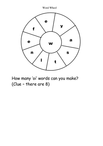 w word wheel | Teaching Resources