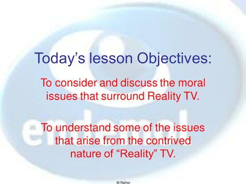 Reality TV – Genre and Conventions Lesson | Teaching Resources