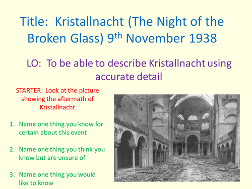 Germany GCSE History – Kristallnacht | Teaching Resources