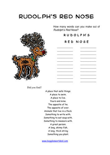 rudolphs red nose | Teaching Resources
