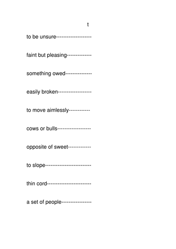 t word meaning | Teaching Resources
