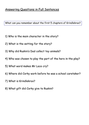 krindlekrax question | Teaching Resources