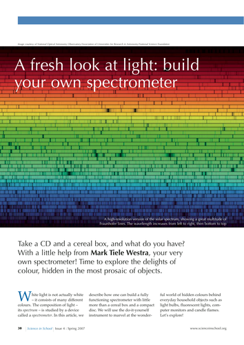 Build Your Own Spectrometer Build Your Own Spectrometer Photobuilds
