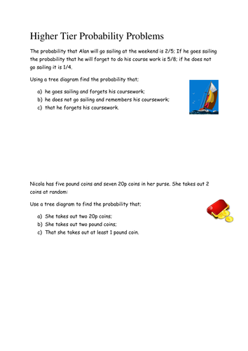 probability problems for GCSE | Teaching Resources