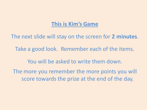 Kim's Game - Memory Skills by CHRIS.HUTCHESON - Teaching Resources - Tes