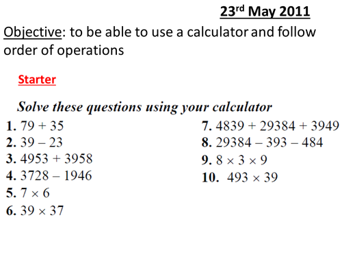 Introducing Calculators | Teaching Resources