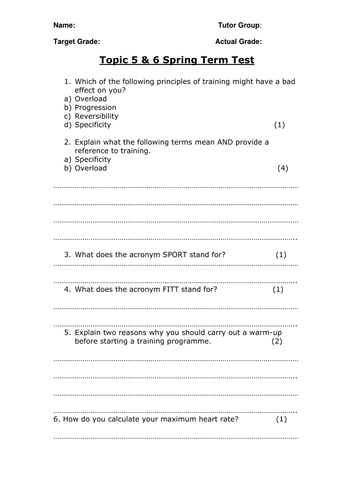Topic 5 & 6 Test | Teaching Resources