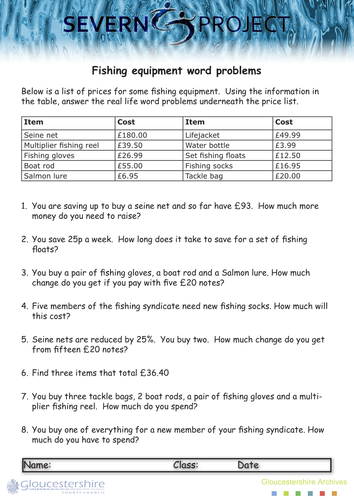 Fishing equipment problems | Teaching Resources