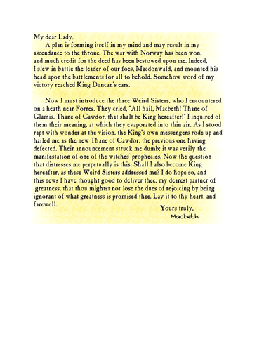 Macbeth Study Notes: Printable Worksheet Handouts by emlynsarchive ...