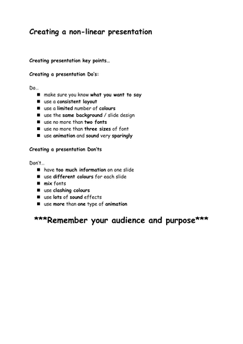 Creating a Non-Linear Presentation | Teaching Resources