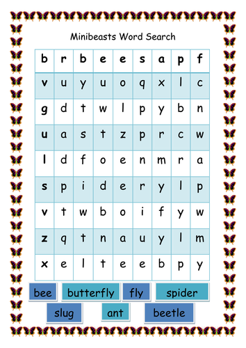 Minibeasts Word Search | Teaching Resources