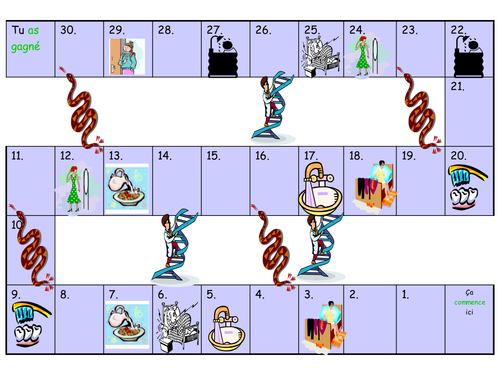 Snakes and ladder game, daily routines Year 7 | Teaching Resources
