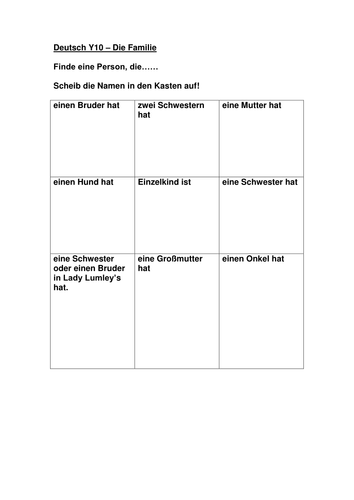 Find somebody who FAMILY | Teaching Resources