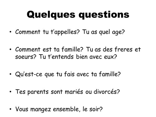 La famille - lesson 1 | Teaching Resources