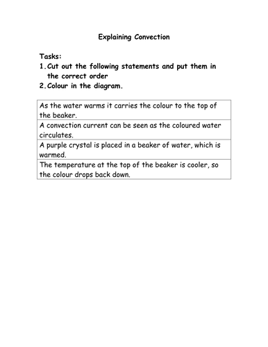 Convection Currents Worksheet