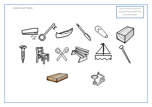 Wood and Metal Sorting | Teaching Resources