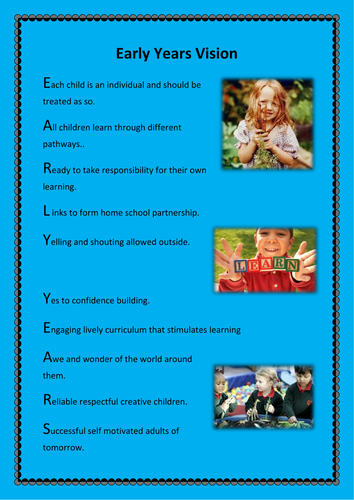 EARLY YEARS VISION | Teaching Resources