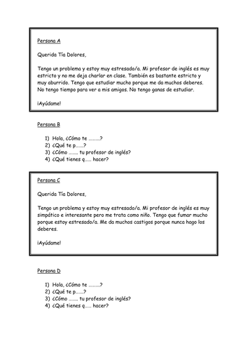 School problem letters | Teaching Resources