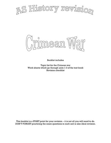 The Crimean War | Teaching Resources