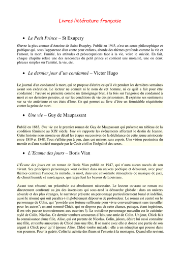 List of French books to read | Teaching Resources