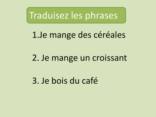 Le petit-déjeuner powerpoint | Teaching Resources