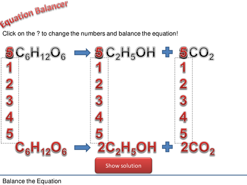 Chemistry Equation Balancer | Teaching Resources