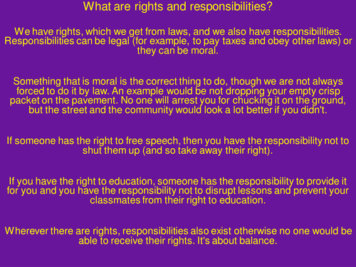 Rights and Responsibilities by Felt - Teaching Resources - TES