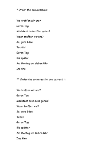 Going out conversation | Teaching Resources