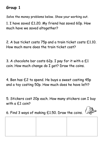 Year 2 Maths money & problem solving by avm103 - Teaching Resources - TES