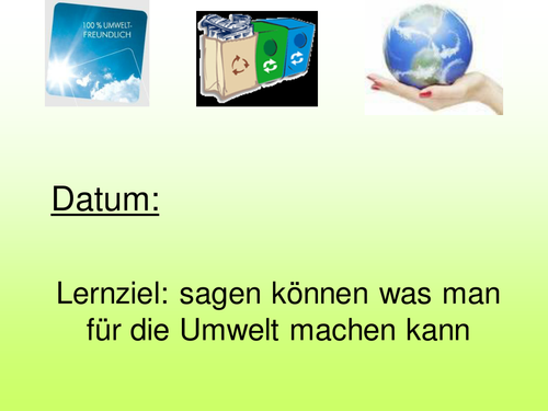 Die Umwelt | Teaching Resources