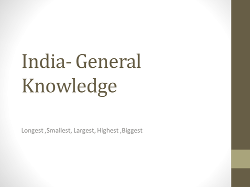 India: General Knowledge | Teaching Resources