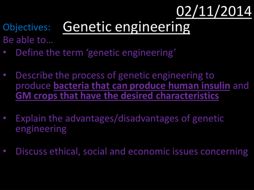 AQA GCSE Biology B1 genetic engineering PPT | Teaching Resources